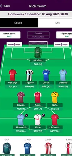 Fantasy Premier League App An English Football Fan App